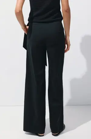Mango Bow Straight Leg Trousers