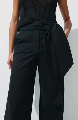 Mango Bow Straight Leg Trousers