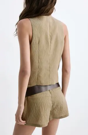 Mango Striped Toggle Vest