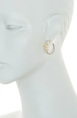 Lagos Sterling Silver & 18k Gold Signature Caviar Hoop Earrings