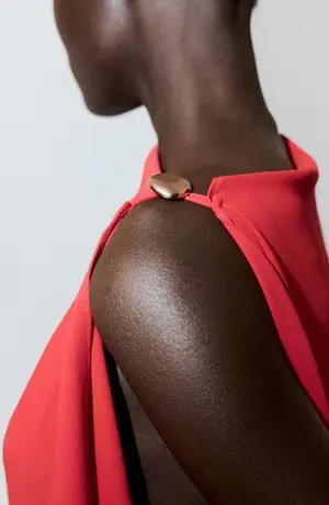 Mango Asymmetrical Neck Dress