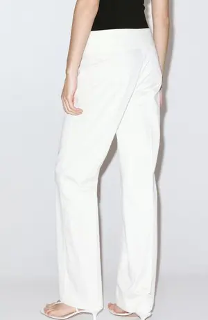Mango Belted Straight Leg Pants - White
