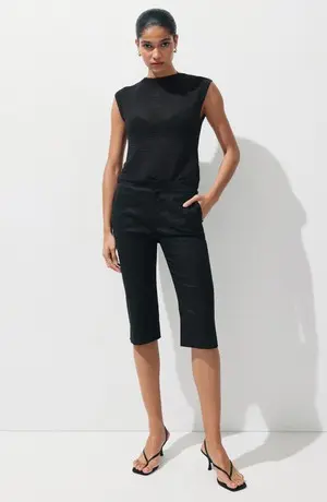 Mango Short-sleeved Crewneck Sweater - Black