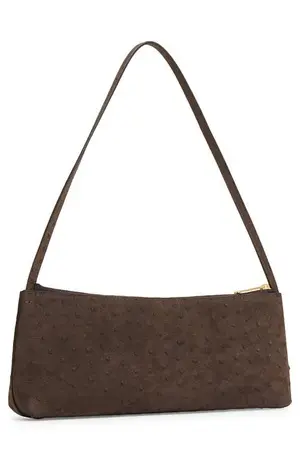 MANSUR GAVRIEL Gaia Ostrich Embossed Suede Baguette Bag