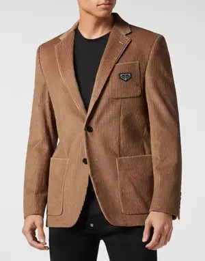 Philipp Plein Corduroy Blazer Gigolò Fit Iconic Plein - Beige