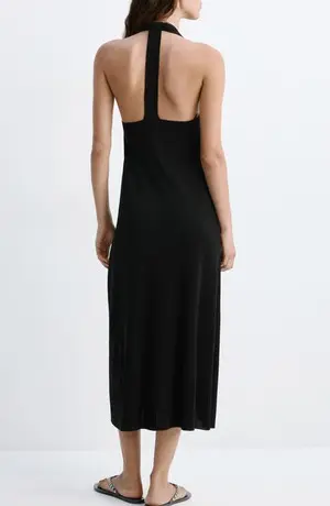 Mango Halter Dress With Back Detail