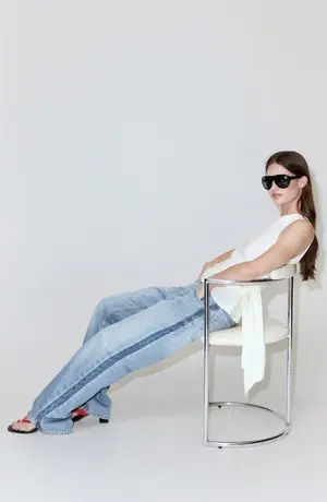Mango Mid Rise Straight Leg Jeans