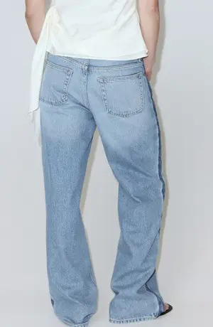Mango Mid Rise Straight Leg Jeans