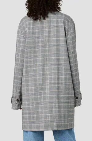 French Connection Matteo Plaid Jacket With Faux Suede Collar