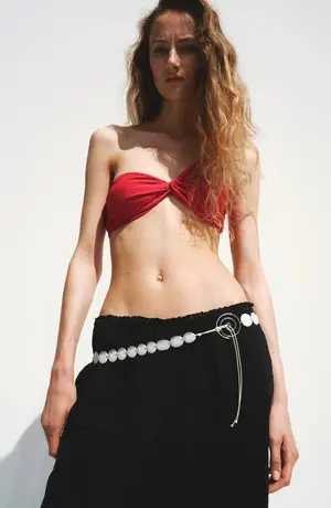 Mango Eyelet Embroidered Cotton Trousers