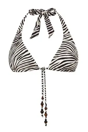 NICHOLAS Malta Halter Bikini Top - Graphic Zebra