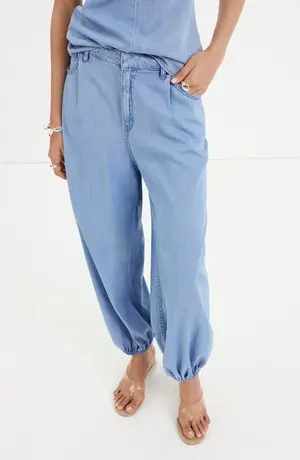 Mango High Waist Baggy Jeans - Light Blue