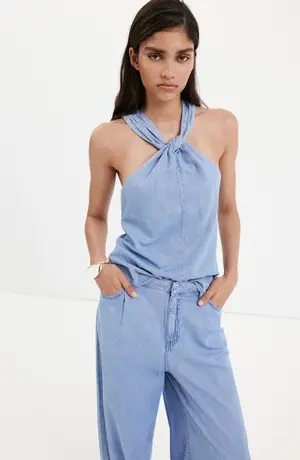 Mango High Waist Baggy Jeans