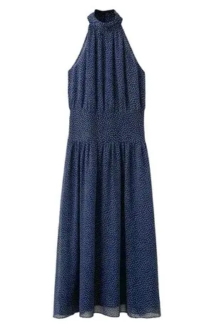 Mango Polka Dot Halterneck Midi Dress