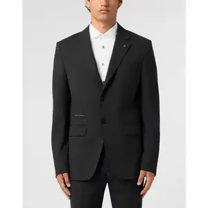 Philipp Plein Regular Fit Blazer Rever 2 Bottoni - Black