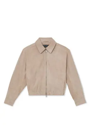 REISS Lottie Leather Jacket - Neutral