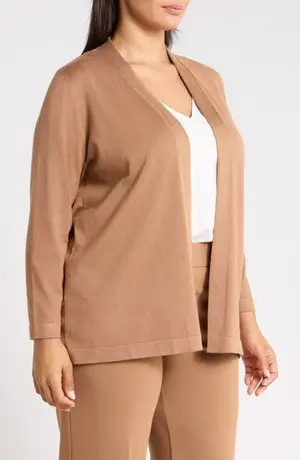 Anne Klein Chatham Open Front Cardigan - Vicuna