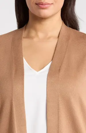 Anne Klein Chatham Open Front Cardigan - Vicuna