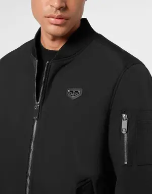 Philipp Plein Nylon Bomber Jacket - Black