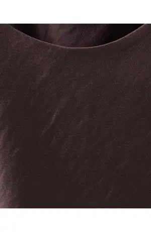 Mango Satin Open Back Jewel Neck Sleeveless Dress - Chocolate