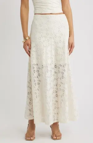 OPEN EDIT Lace Maxi Skirt - Ivory