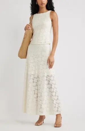 OPEN EDIT Lace Maxi Skirt - Ivory