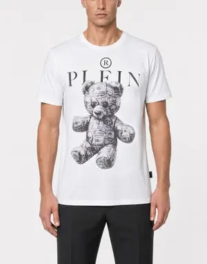 Philipp Plein Jersey T-shirt Skull Teddy Dollar - White
