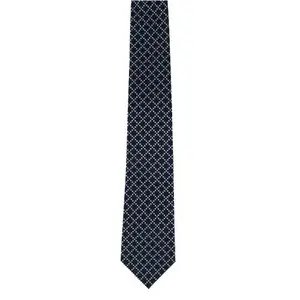 Trafalgar Rowan Geometric Pattern Silk Necktie And Pocket Square Bundle - Black