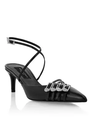 Philipp Plein Multi-strap Crossing Mid Heels 5 - Black