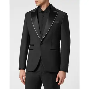 Philipp Plein Wool Blazer Lord Fit - Black