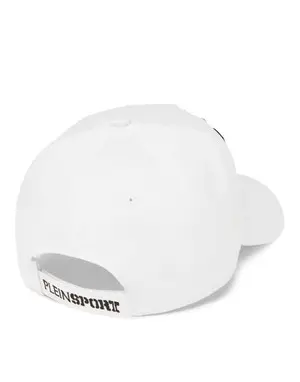 PLEIN SPORT Cotton Gabardine Baseball Cap - White