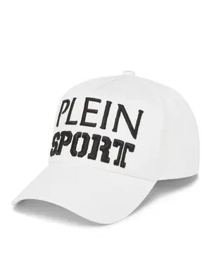 PLEIN SPORT Cotton Gabardine Baseball Cap - White