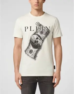 Philipp Plein Jersey T-shirt Dollar - White