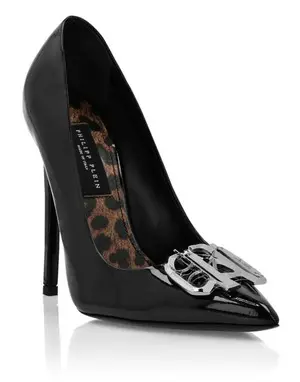 Philipp Plein Patent Leather High Heels Gothic Plein - Black