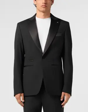 Philipp Plein Regular Fit Blazer Skull Strass - Black