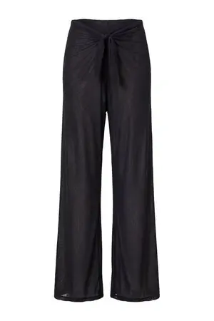 NICHOLAS Tidal Pant Wide Leg Mesh Trousers With Adjustable Tie - Black