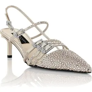 Philipp Plein Multi-strap Mid-heel Slingbacks 5 Mix Strass - Beige