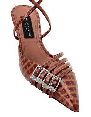 Philipp Plein Multi-strap Low-heel Slingback Cocco Print