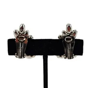 MADISON BEVERLY HILLS Vintage Clear Rhinestone & Pearl Earrings