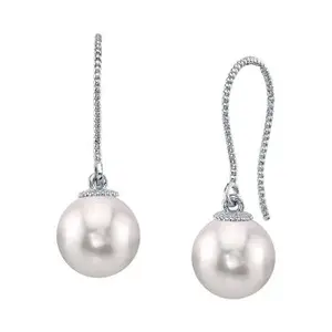 The Pearl Source Akoya Pearl Drop Earrings - White Gold