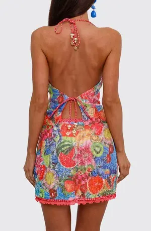 KULANI KINIS Sequin Cowl Neck Halter Top