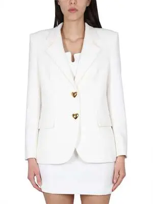 Moschino Single-breasted Jacket With Heart Detail - White