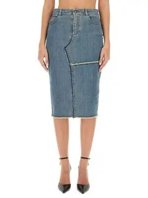 TOM FORD Denim Midi Skirt - Blue