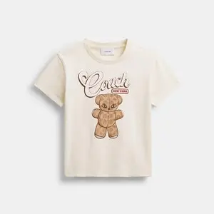 COACH OUTLET Teddy Stuffie T-shirt In Organic Cotton - Cream