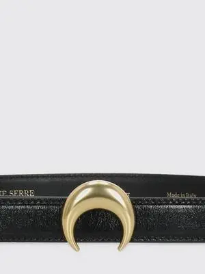 MARINE SERRE Leather Belt With Crescent Moon Monogram Buckle