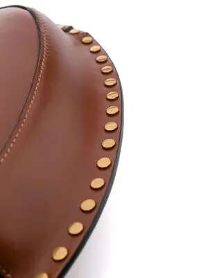 Isabel Marant Étoile Oskan Moon Studded Shoulder Bag - Brown