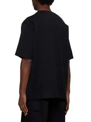 Prada Abbigliamento Oversized Black Cotton Logo T-shirt