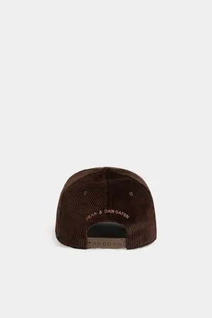 Dsquared2 Maple Leaf Embroidered Corduroy Baseball Cap
