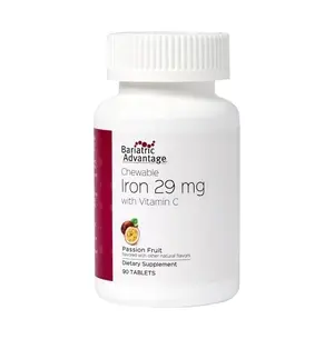 BARIATRIC ADVANTAGE Chewable Iron 29 Mg For Bariatric Surgery Patients Iron With Vitamin C No Iron Taste Ferrous Fumarate - No Color