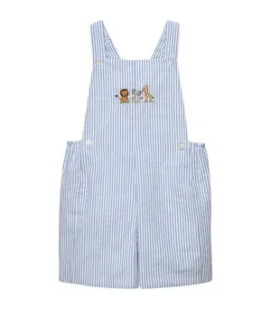 Trotters Cotton Alexander Lion Embroidered Dungarees